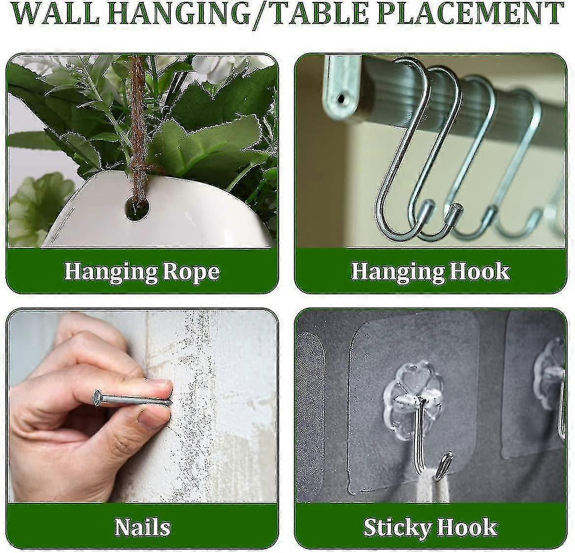 Set Of 2 Ceramic Wall Flower Pots Without Hole White | Fruugo UK