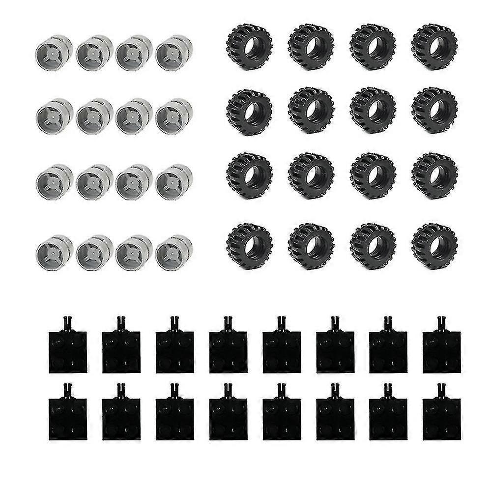 48pcs Mini Wheel Axles Pack Block Car Accessories Tyre Hub Classic ...