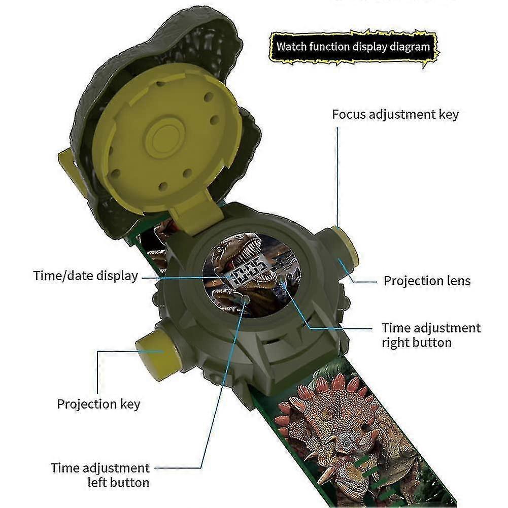 Children Projector Watch With 24 Dinosaur Projection Patterns, 3d ...