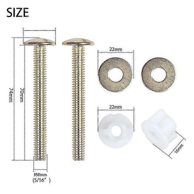 2 Pack Universal Toilet Seat Bolts Screws Set Heavy Duty Toilet Seat ...