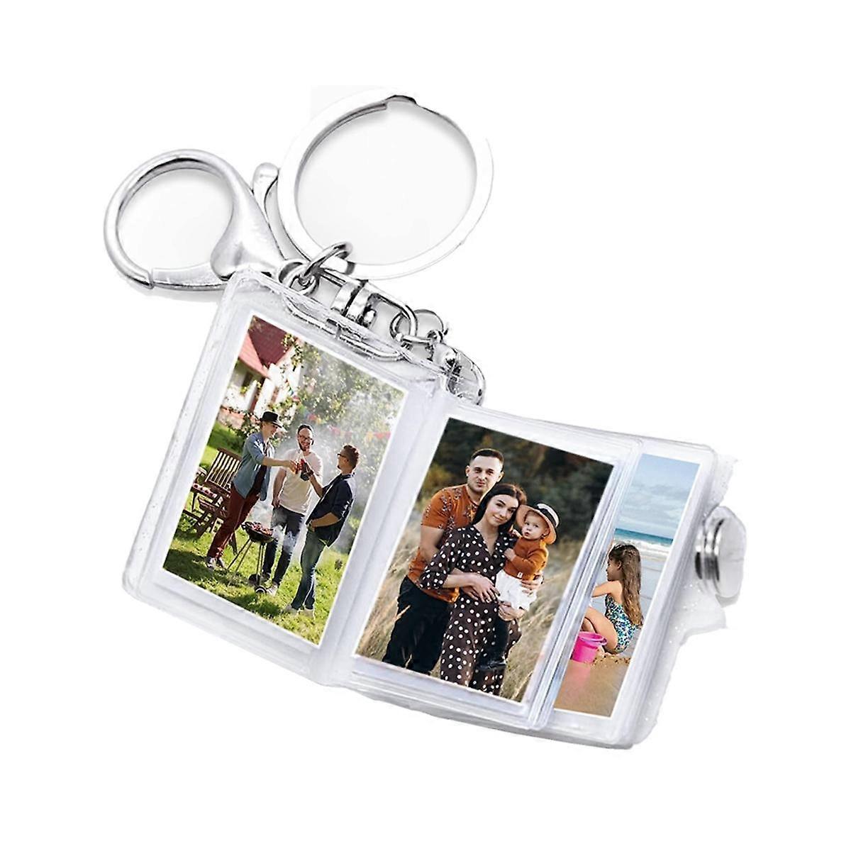Mini Small Photo Album Keychain 16 Pictures Book Holder Keyring DIY ...