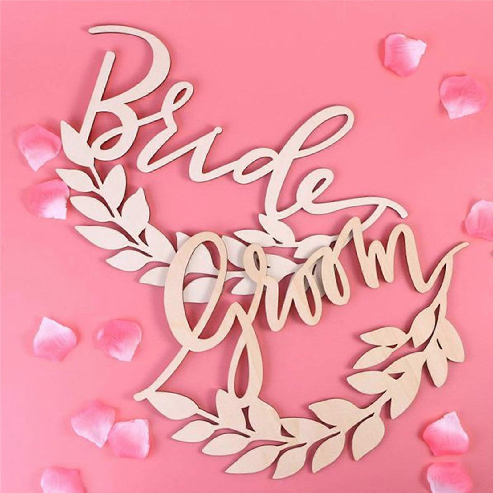 2pcs Bride Groom Wedding Chair Signs Wooden Chair Back Signs For Bride ...
