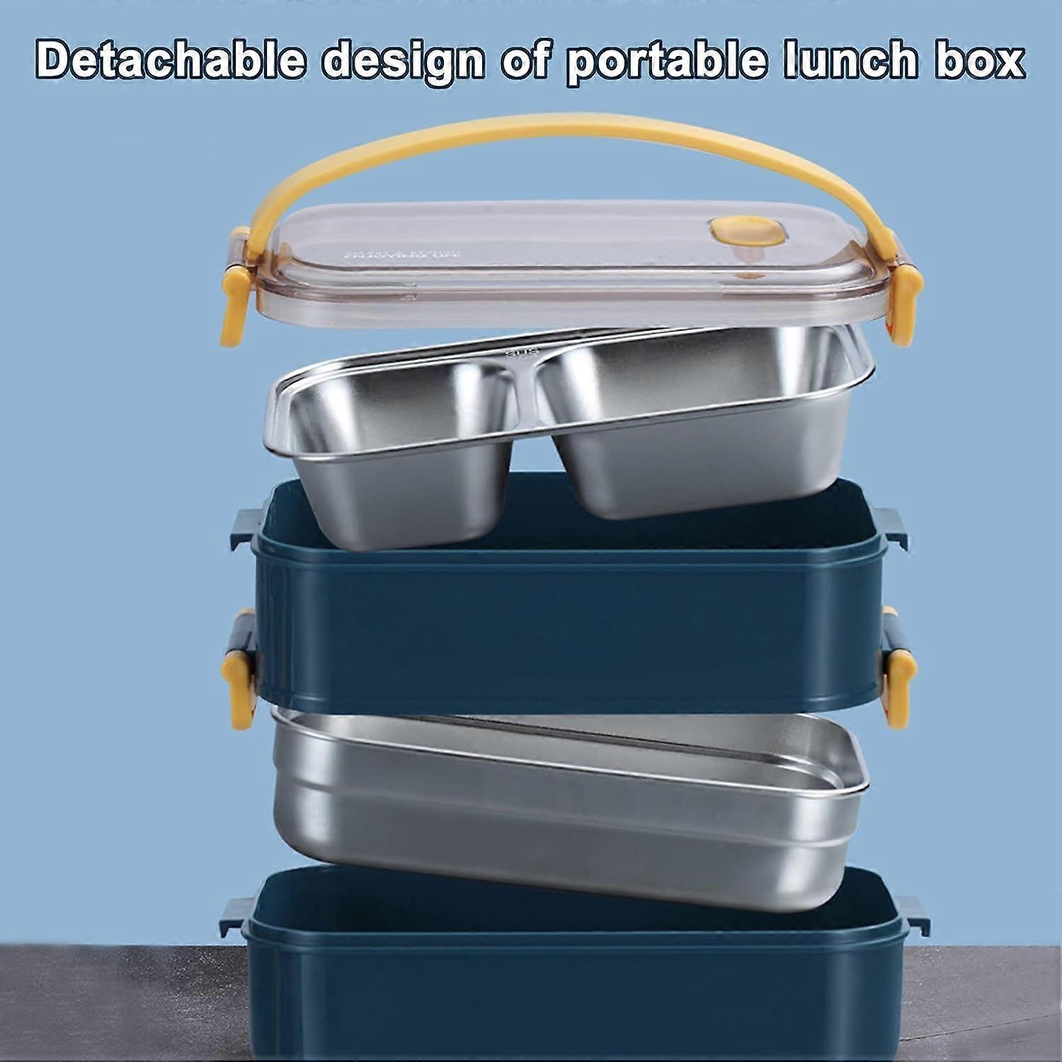 Stainless Steel Lunch Box, Double Layer Lunch Box, Leakproof Sealed ...