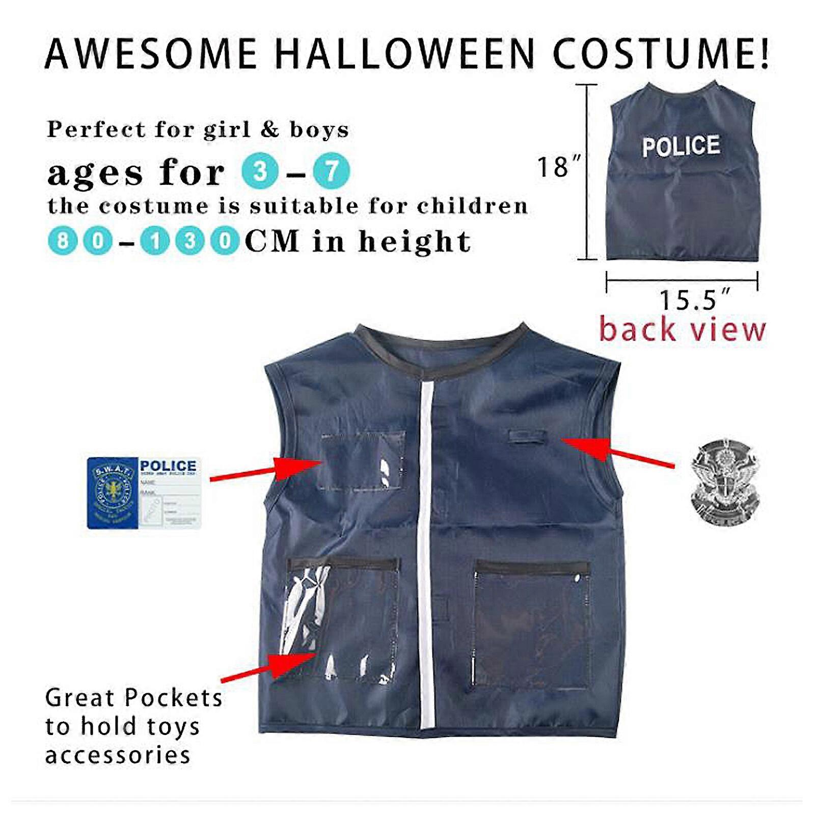 Kids Police Costume - Police Officer Dress Up Outfit - Ideal for Boys ...