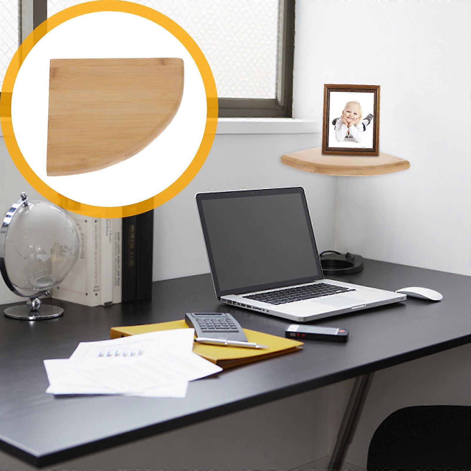 Corner Wall Shelf Wood Bracket Organizer Display Storage Rack Home ...