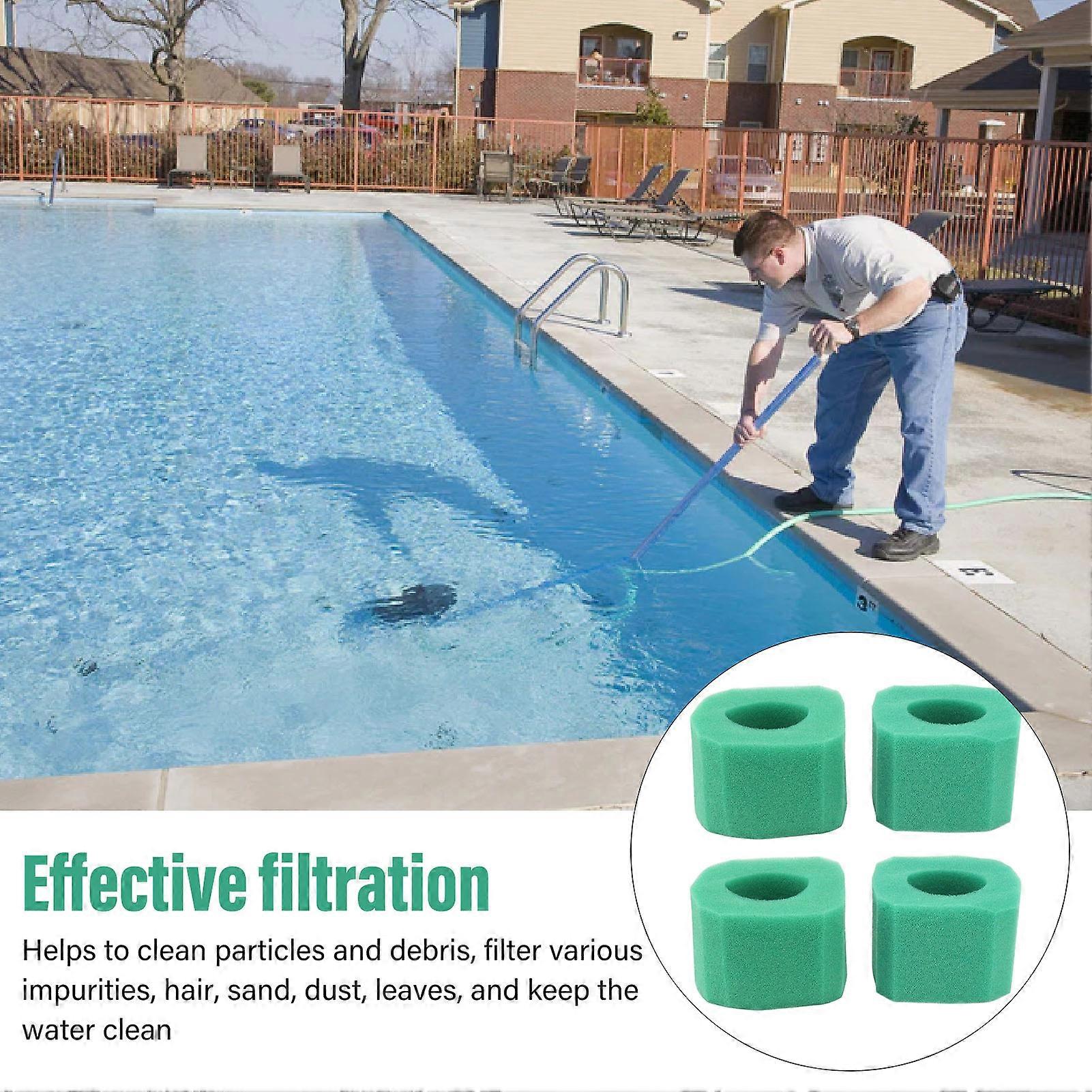 4 Pack Pool Filter Element Sponge Reusable Filter Foam Suitable for V1 ...