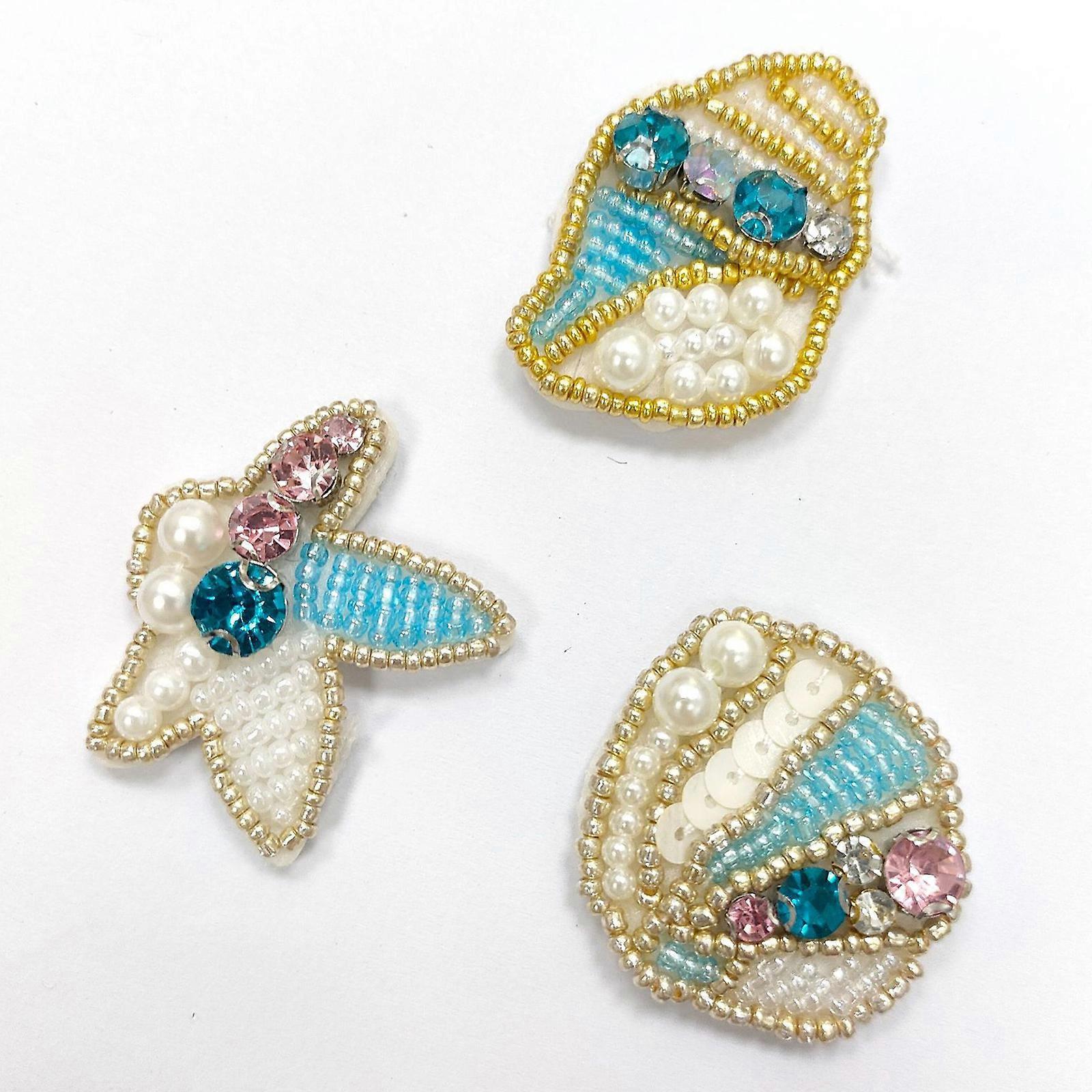 10Pcs Star Conch Sew on Patches Applique Embroidered Beads Sew On ...