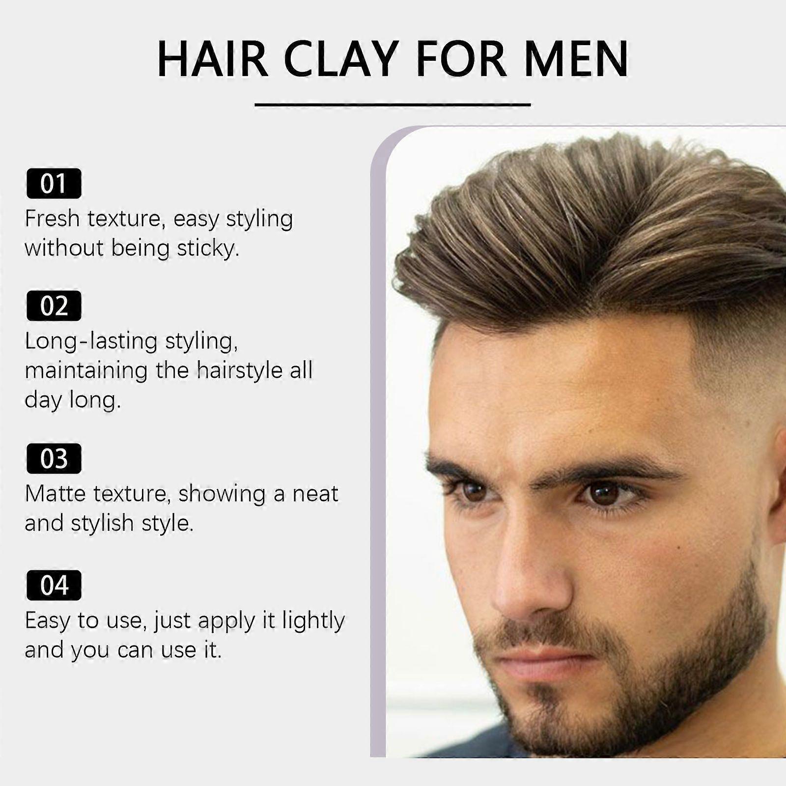 Hair Clay for Men, Matte Finish with Strong Hold, Hair Styling Clay ...
