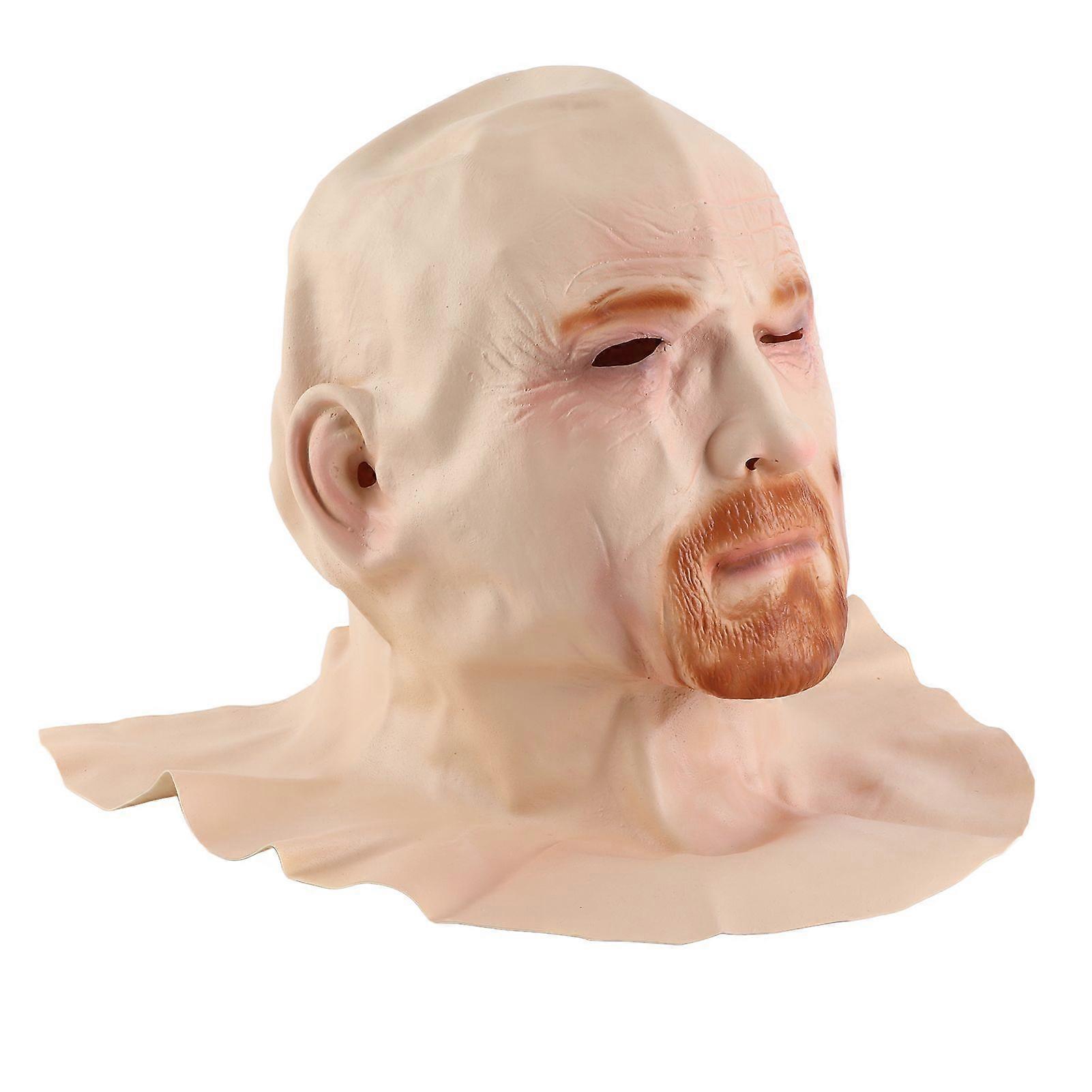 Old Man Face Cover Halloween Latex Headgear Scary Halloween Cosplay ...