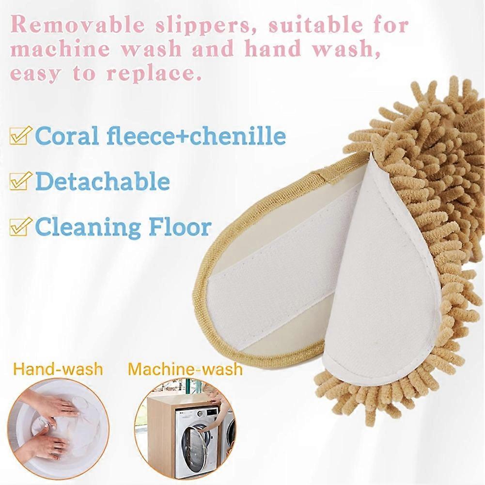 Cartoon Dog Mop Slippers Microfiber Clean Dusting Slippers Detachable ...