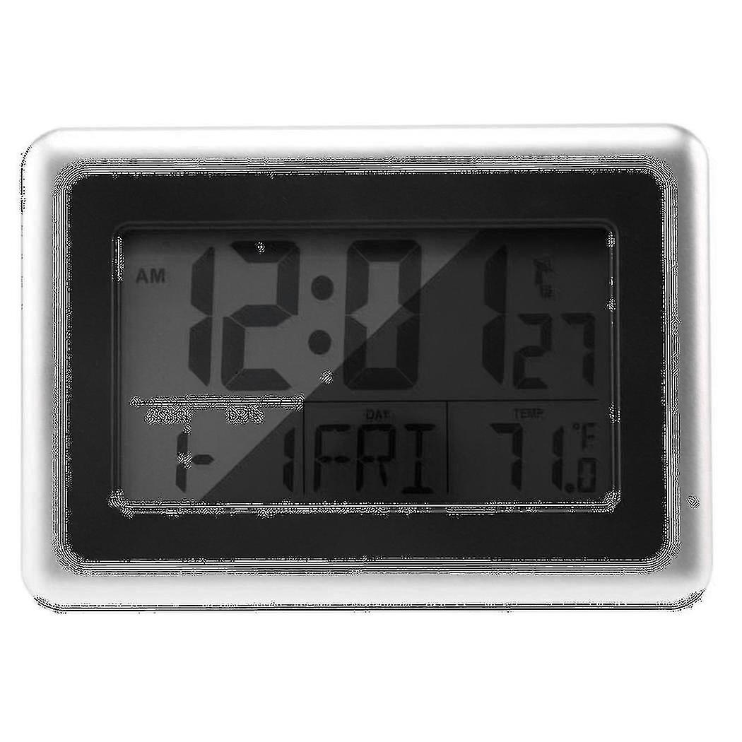Atomic Digital Wall Clock, Large Lcd Display, Battery Operated, Indoor ...