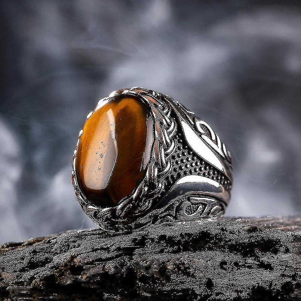 Retro Handmade Turkish Ring Compatible Men Vintage Double Swords Black ...