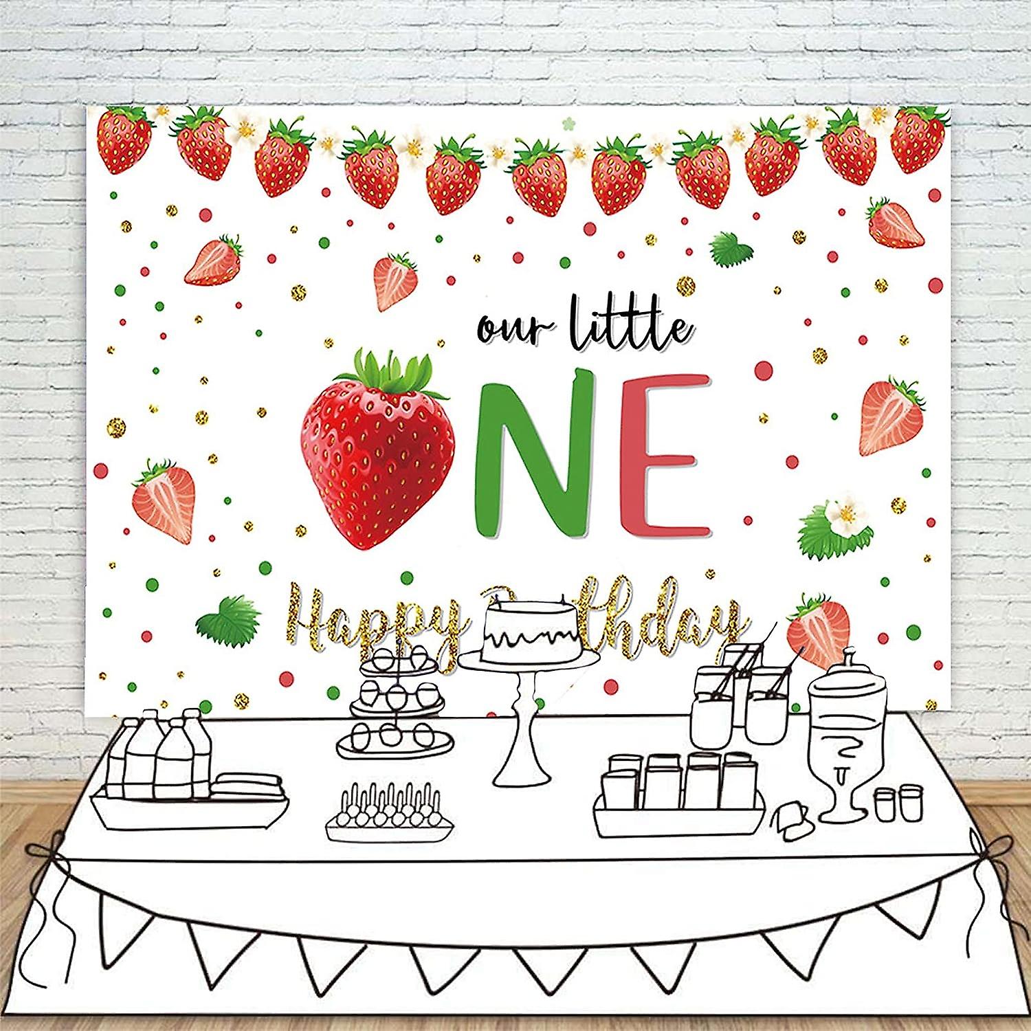 Strawberry Theme 1st First Birthday Party Decoration Backdrop ...