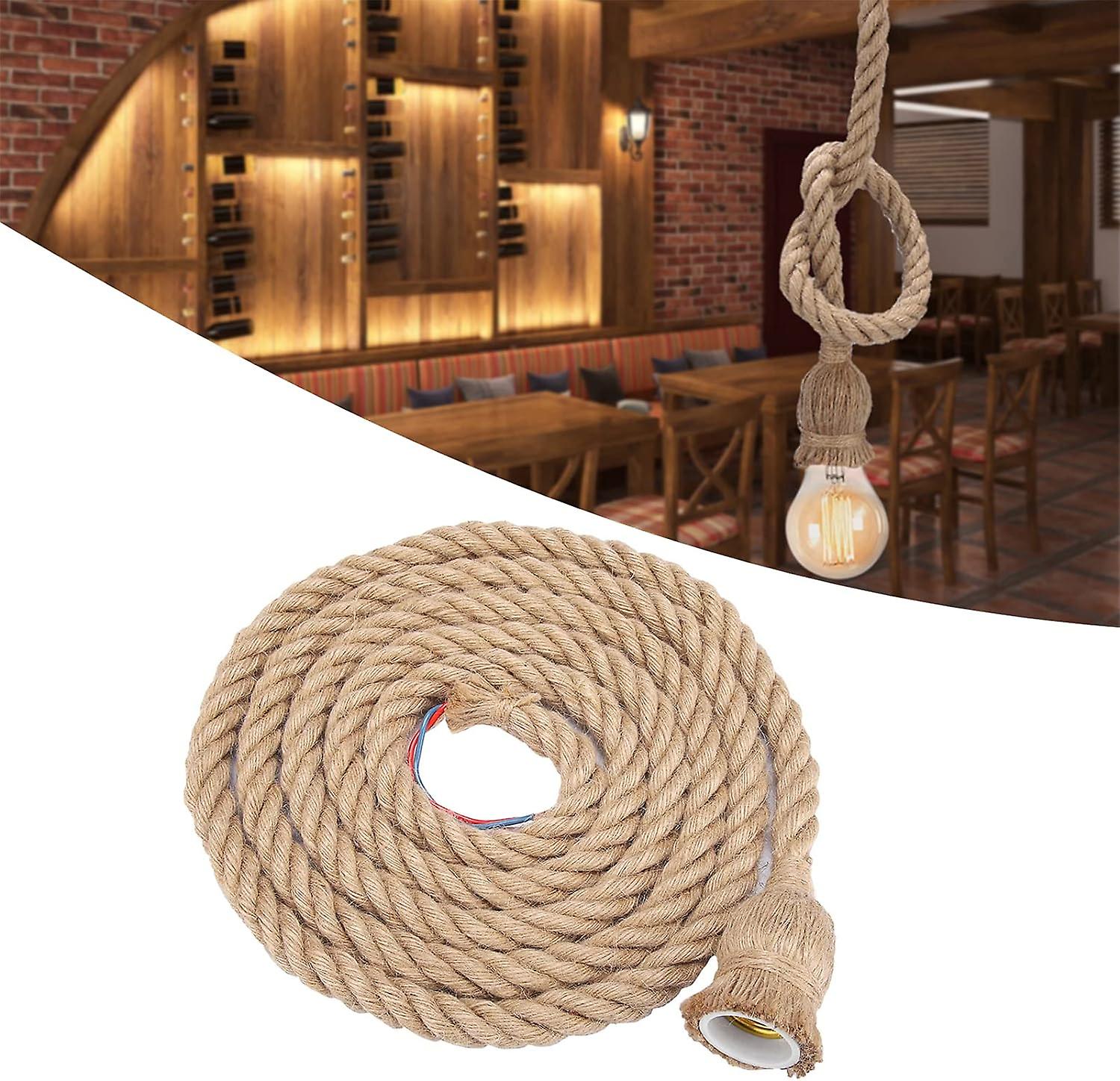 Vintage Pendant Lights Socket with 2m E27 Hemp Rope, Ceiling Light Base ...
