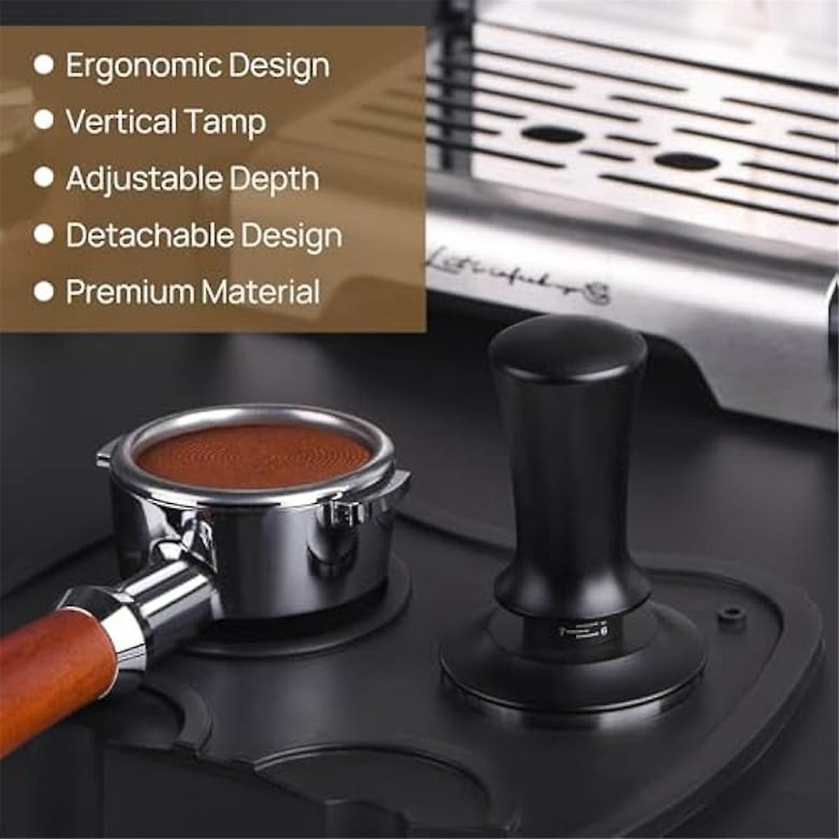 Espresso Tamper,Coffee Tamper for Espresso Machine,Depth-Adjustable ...