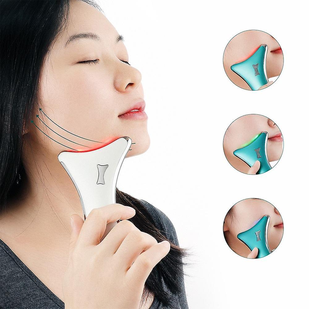 Electric vibration heating face scraping massager micro current skin ...