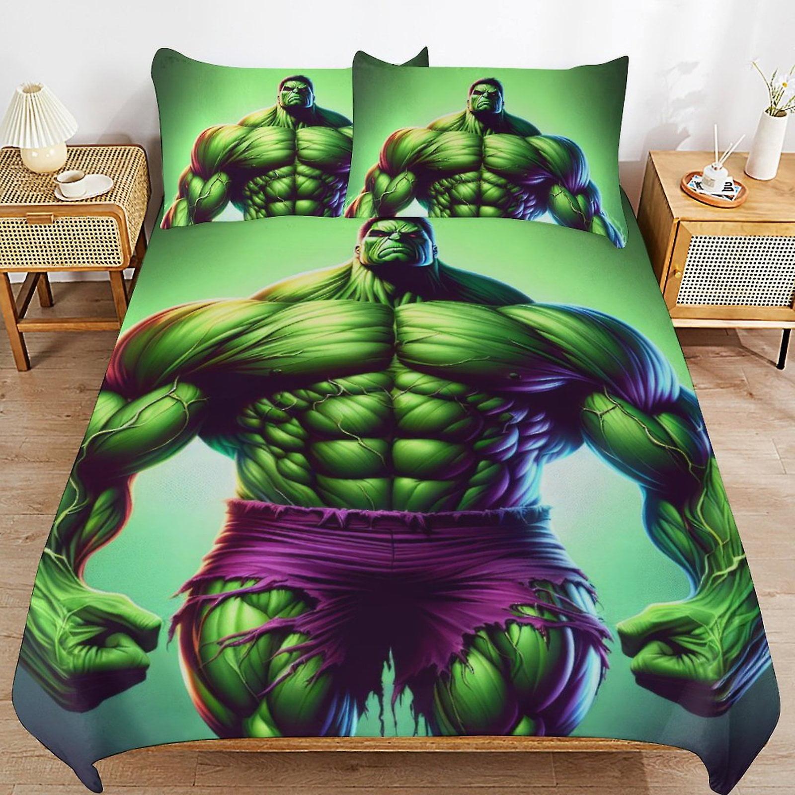 Green Hulk Bedding Sets Cute Bed Cover Anime Cartoon 3D Printed ...