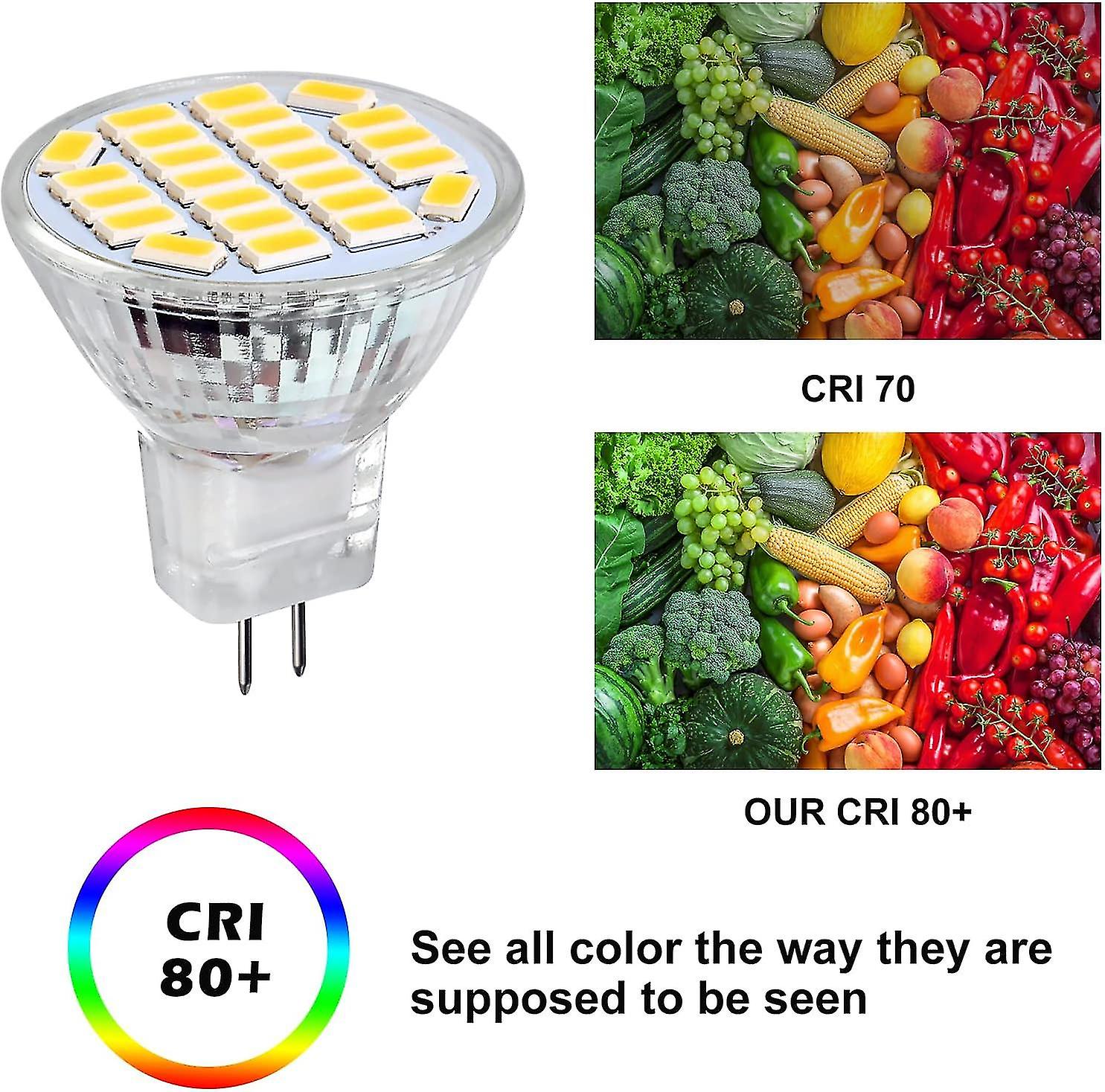 MR11 GU4 LED 3W Positive White 6500K, Non-Dimmable, GU4 LED Spotlight Bulb, 350LM, AC/DC 12V ...