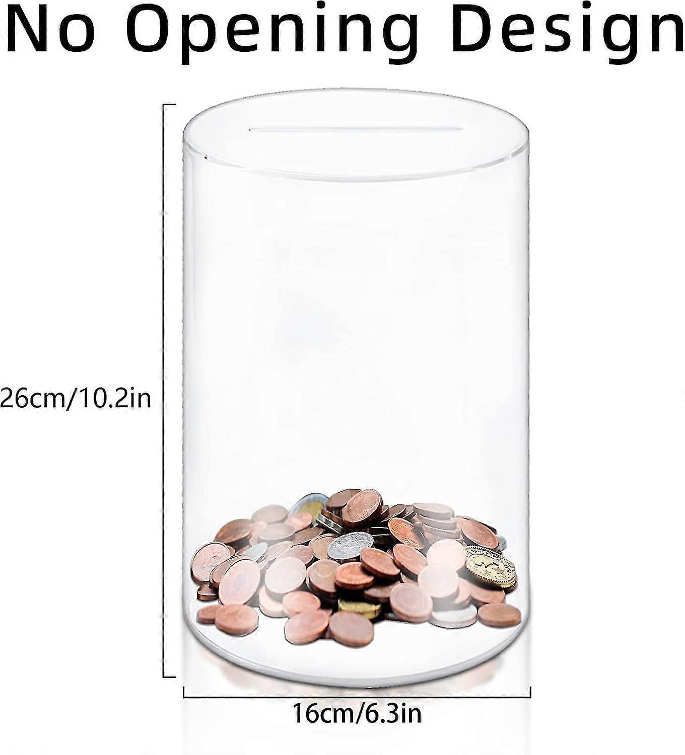 Clear Acrylic Money Box Break To Open Piggy Bank For Lmell Adults Or ...