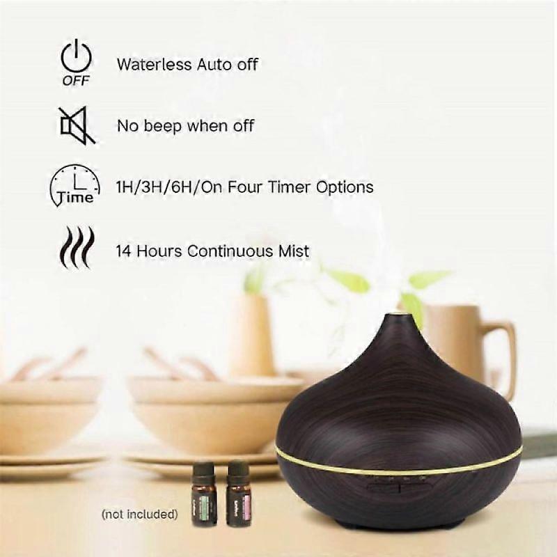 Ultrasonic humidifier with aroma lamp 500 ml dark brown | Fruugo UK