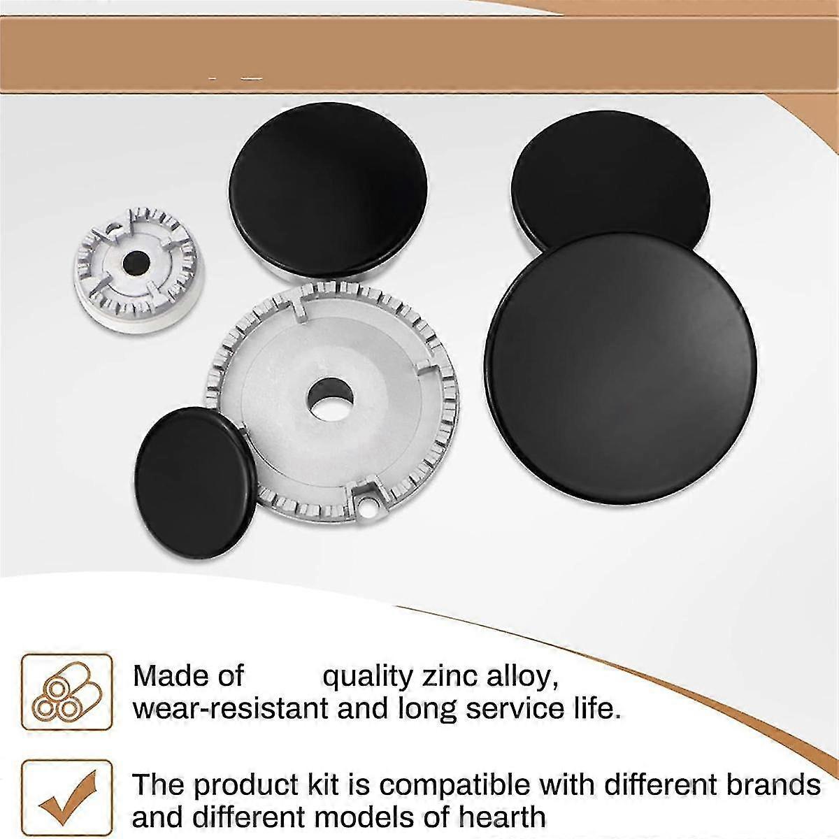 For 8 PCS Cooker Hat Set Oven Gas Hob Burner Crown Flame Cap ...