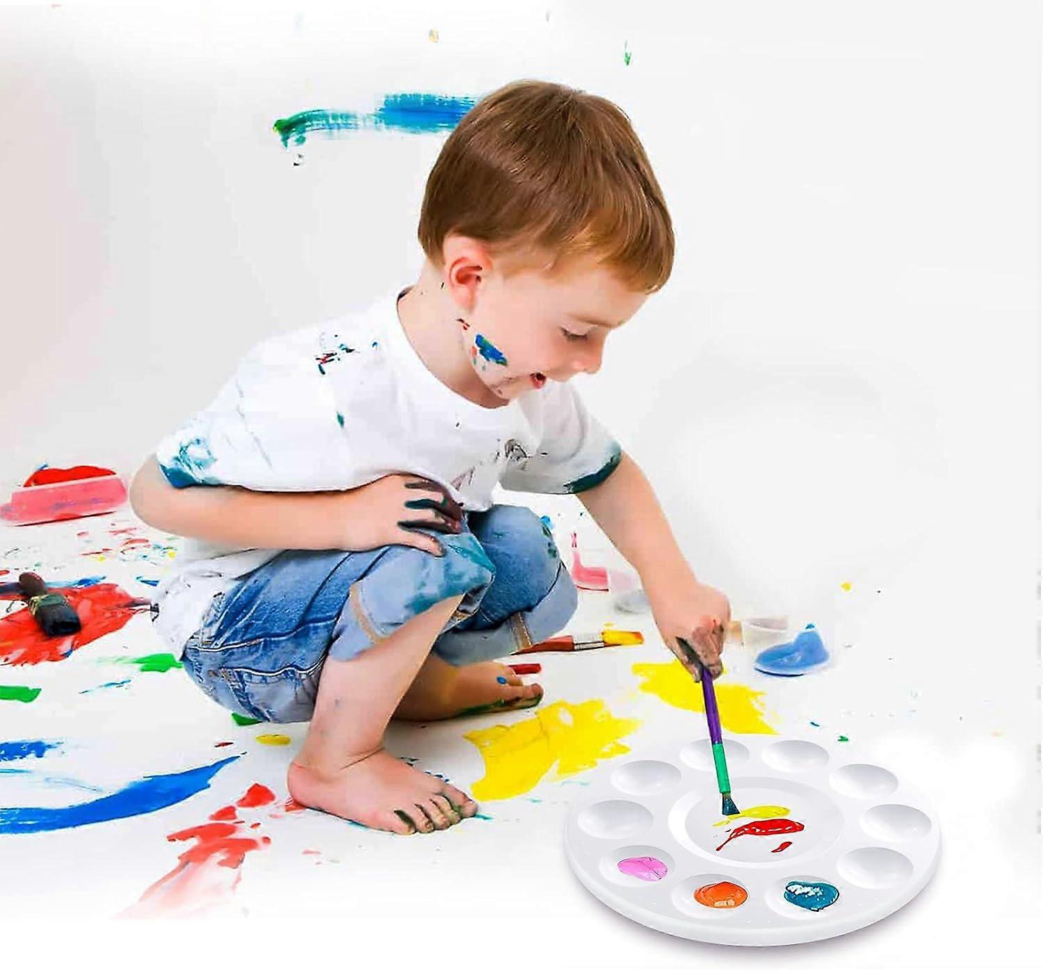 10pcs Paint Tray Palettes,Plastic Round Pallet for Kids or Pupils to ...