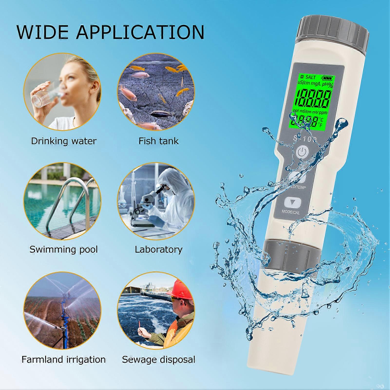 4 in 1 EC TDS Salinity Temp Test Pen Digital Water Quality Tester Meter ...