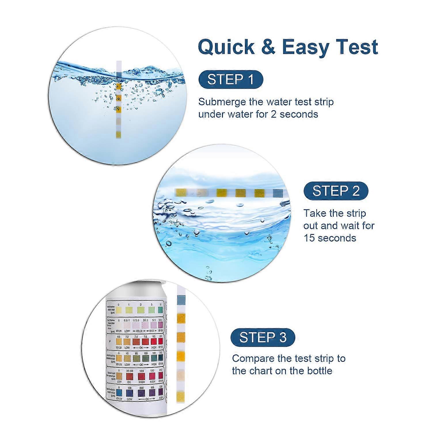 Hot Tub PH Test Strips 6 in 1 Test Strips Kit-Swimming Pool and Spa ...