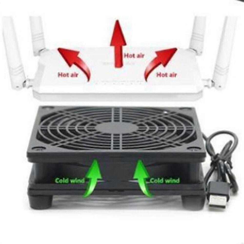 120mm USB Cooling Fan Stand 2500RPM Silent Cooler for Router Modem ...