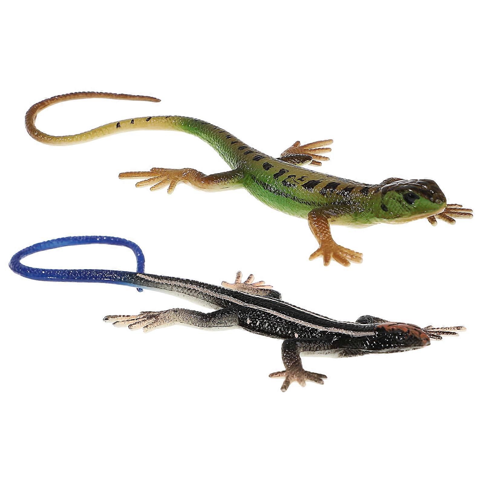 2 Pcs Miniatures Lizard Models Haunted House Props Halloween Prank Toy ...