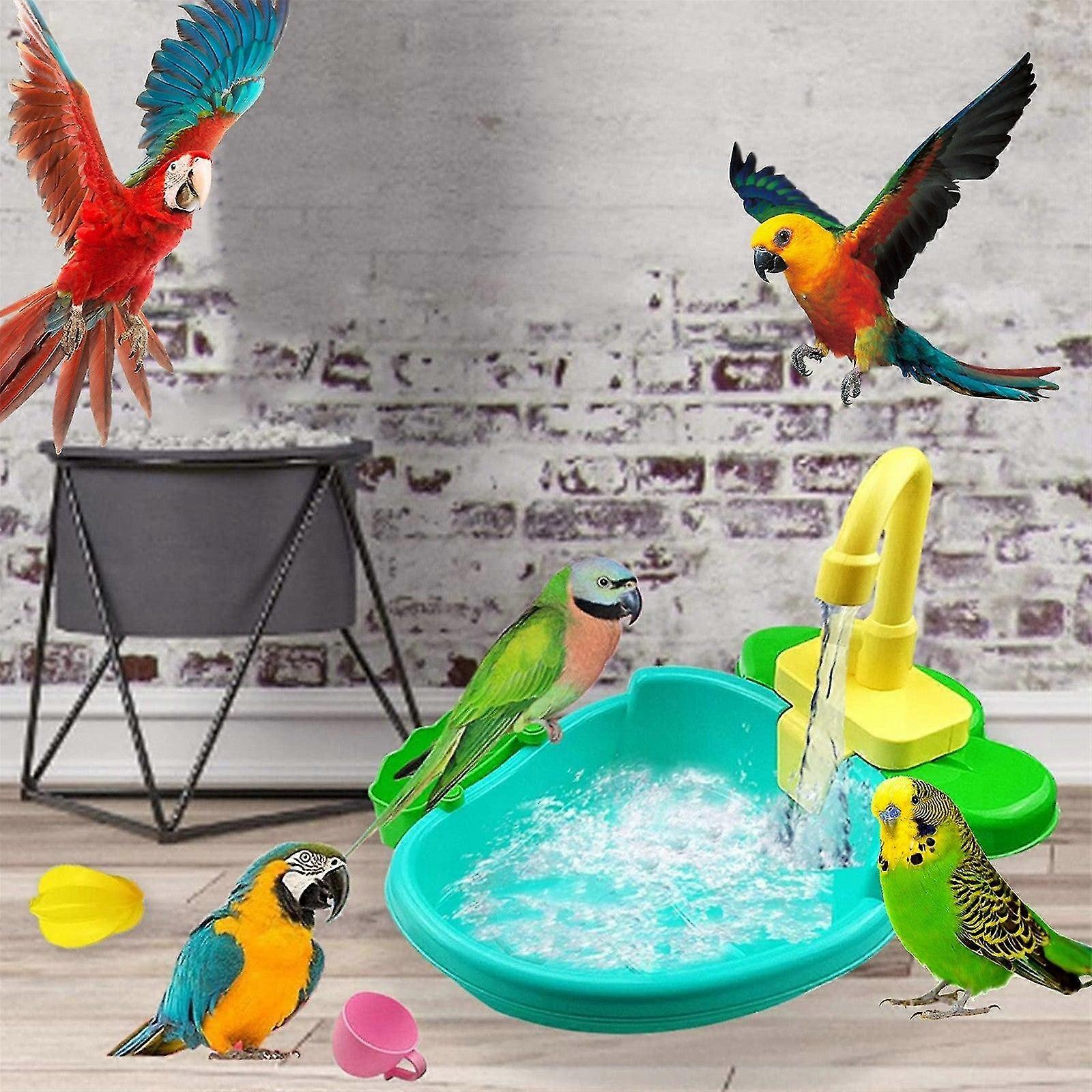 Bird feeder automatic parrot bathtub swimming pool faucet parrot bath ...