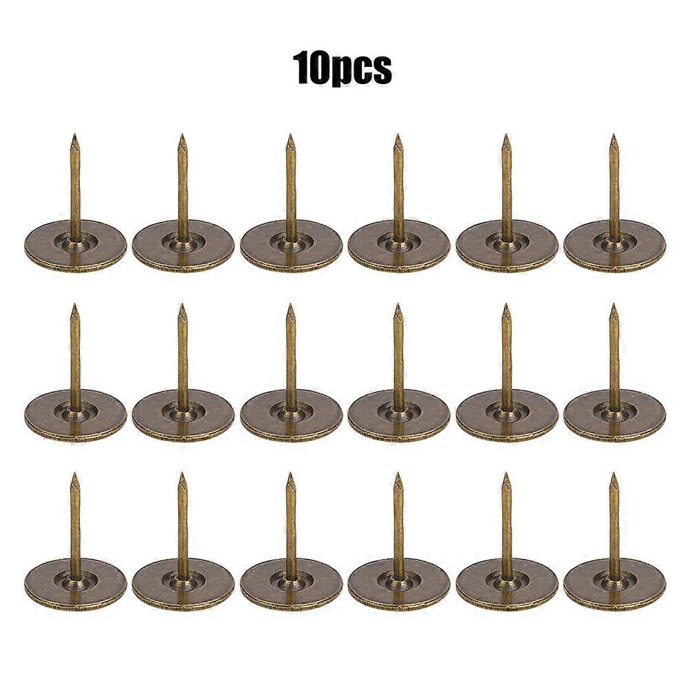 100Pcs Upholstery Nail Flat Head Cyan Bronze Iron Decorative Pin Sofa ...