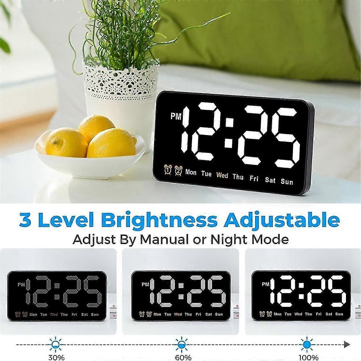 Digital Wall Clock, 9Inch LED Digital Clock Large Display with 12/24H ...