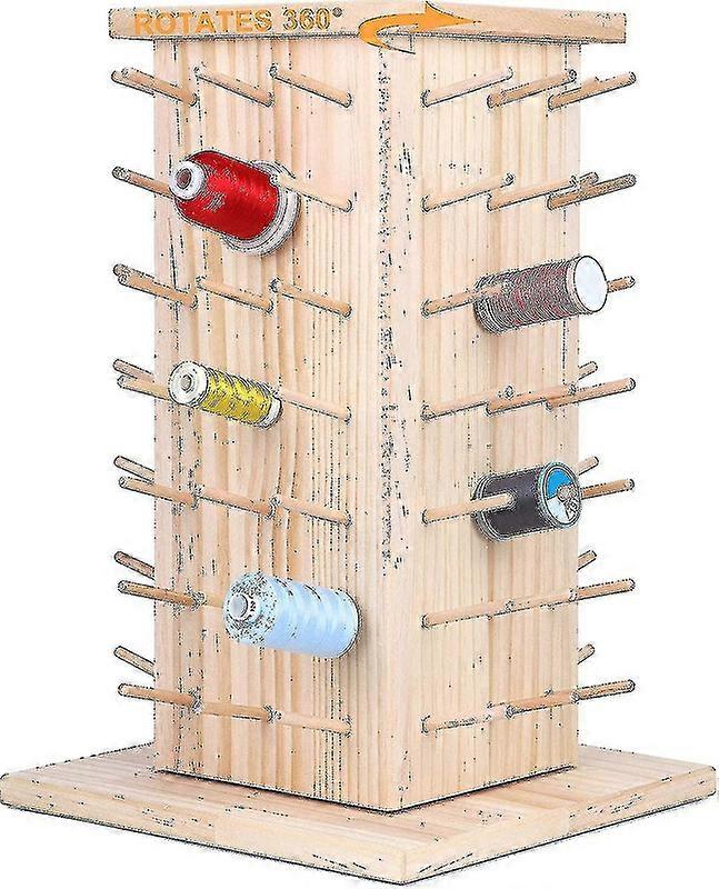 84 Spools (diy To Be 93 Spools) 360 Fully Rotating Wooden Thread Rack ...