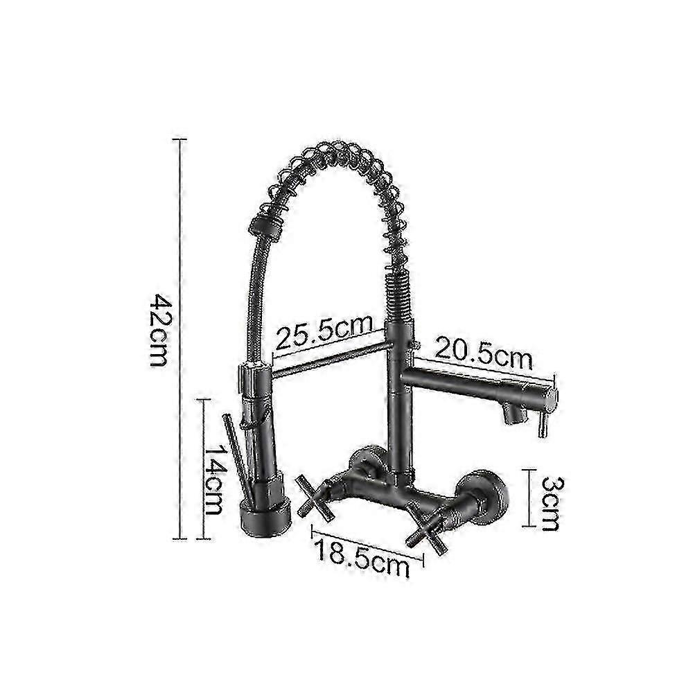 Chrome/black Kitchen Faucet Dual Handles Hot Cold Water Kitchen Mixer ...