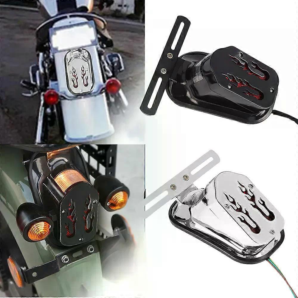 Motorcycle Rear Fender Brake Lamp w/ License Plate Lights Tombstone ...