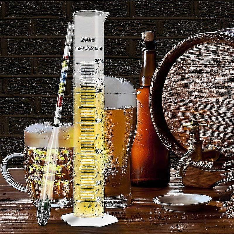 3-Piece Triple Scale Alcohol Hydrometer with Test Jar for Home Brewing ...