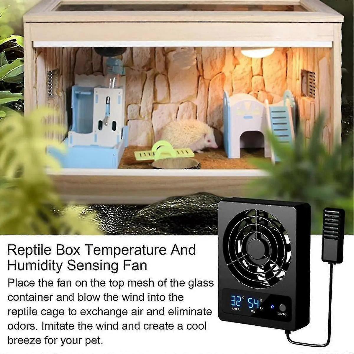 Smart Cooling Fan For Reptile Tank With Led Display Strong Wind ...