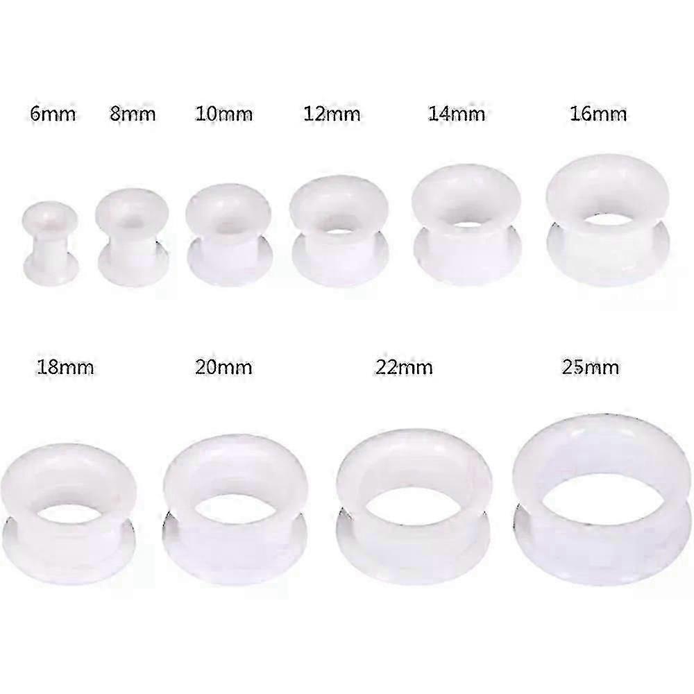3-38mm Big Size Hollow Silicone Flexible Double Flared Flesh Ear Tunnel ...