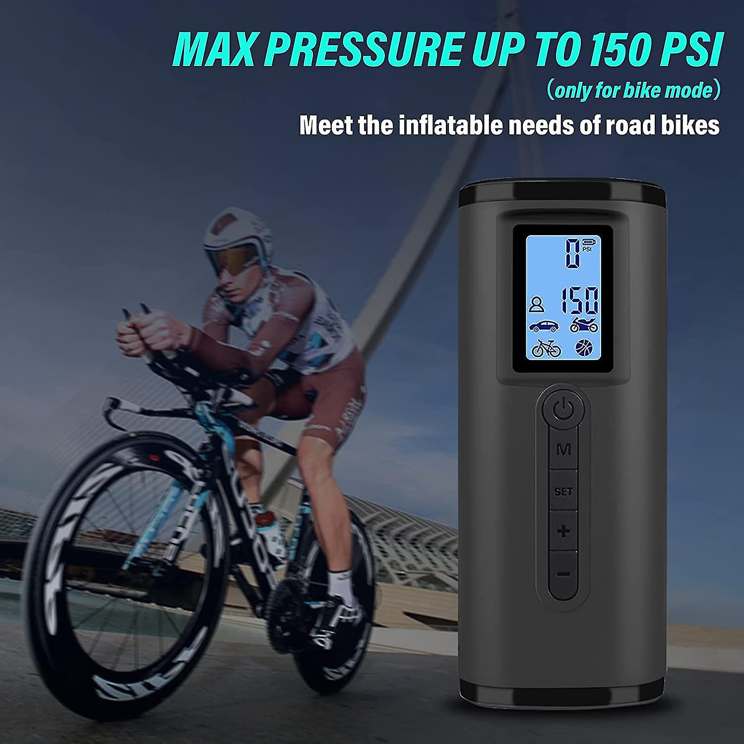 150 Psi Tire Inflator Portable Air Compressor Bicycle Pump With Digital ...