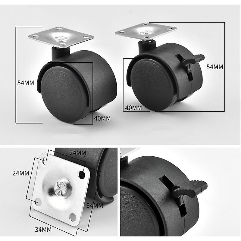 Set of 4 Furniture castors 40 mm - Transport castors with brake up to ...