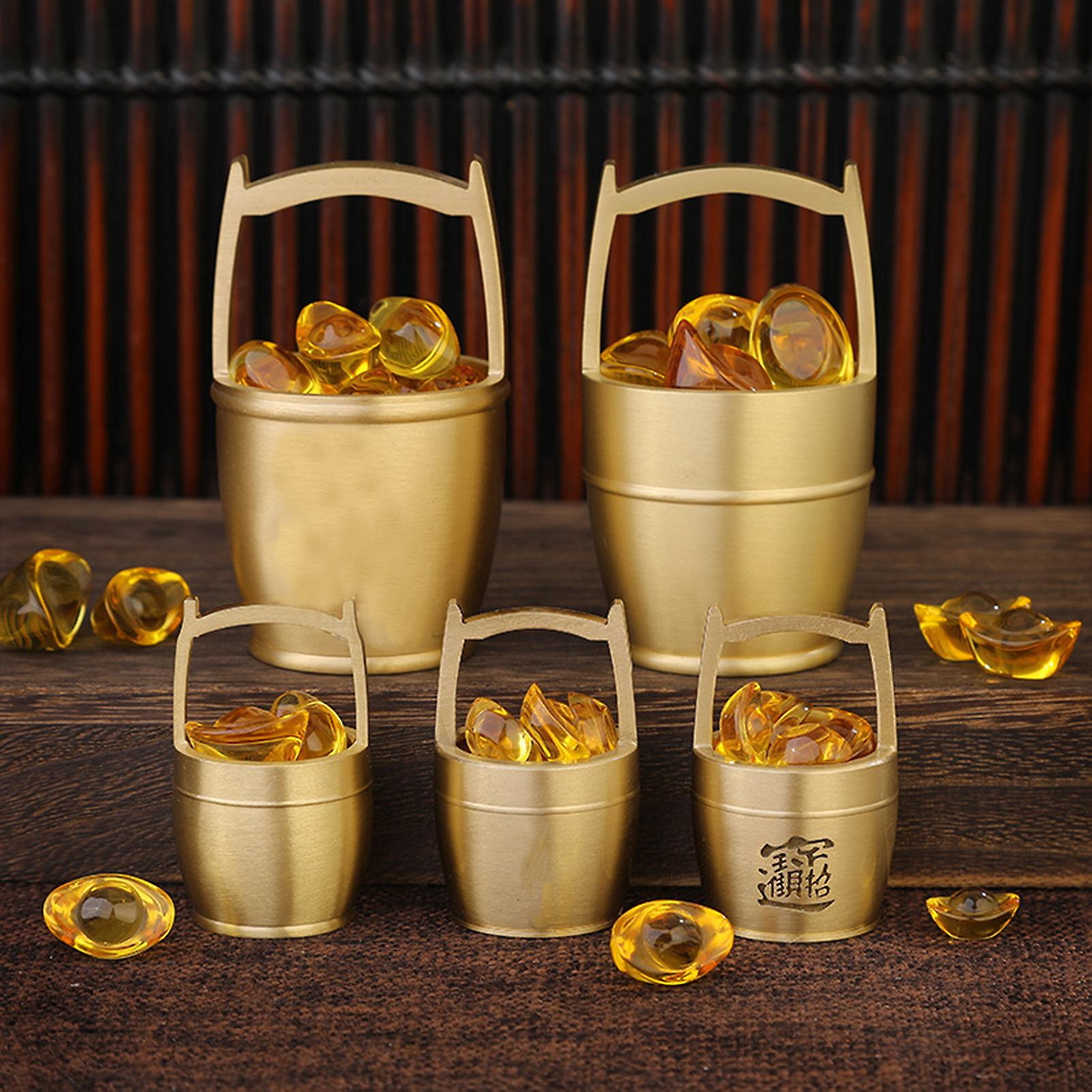 Brass Bucket CompactCraft Mini Copper Ware Golden Bucket Feng Shui ...
