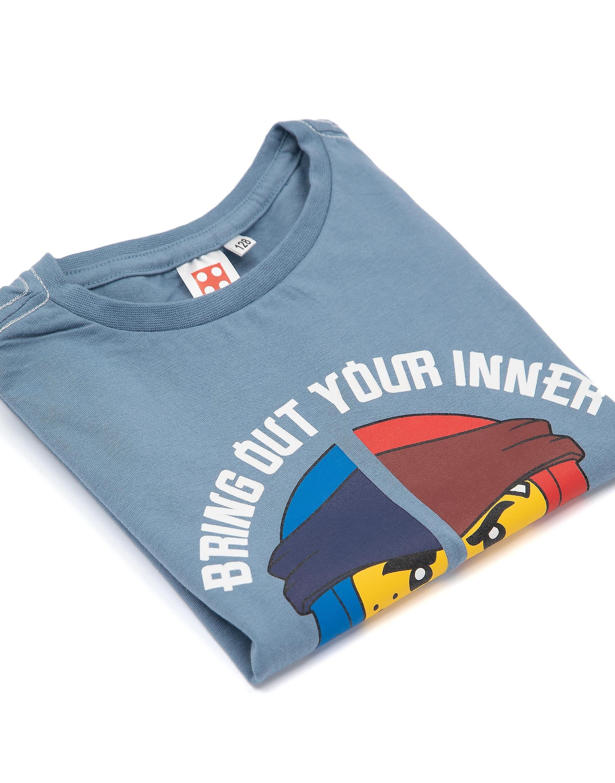 LEGO Boys Short Sleeved T-Shirt Blue Ninja Warrior Placement Print ...