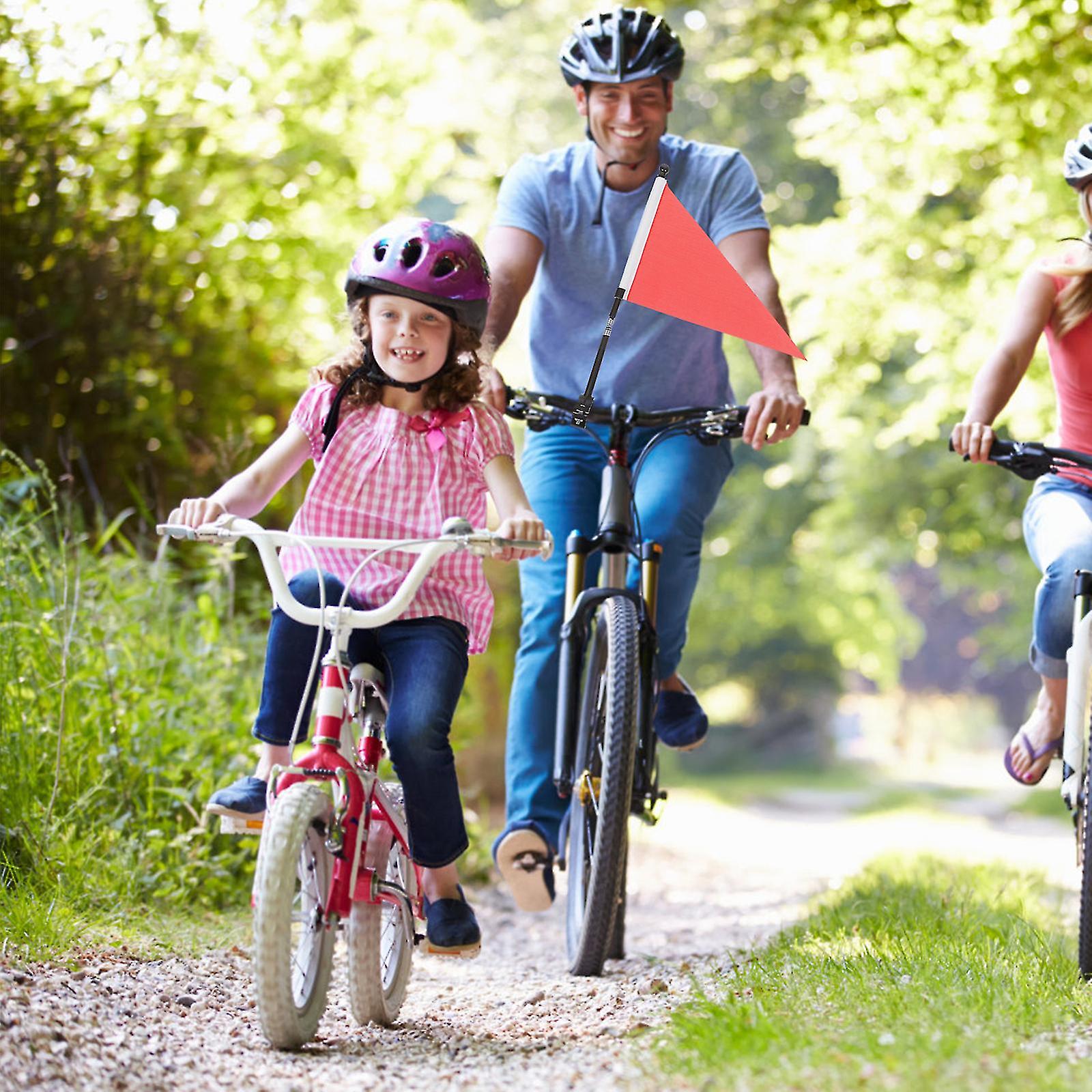 3 Sets Kids Tricycle Reflective Bike Flag Bike Flag Mount Bike Flag Pole Bike Safety Flag Pole ...