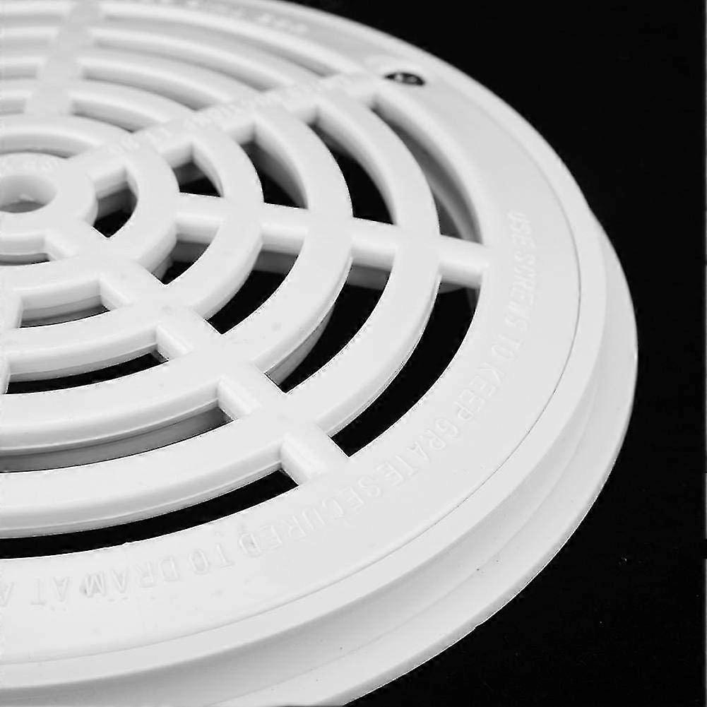 8Inch Pool Main Drain Cover the Top Grate Bottom Mounting Plates White ...