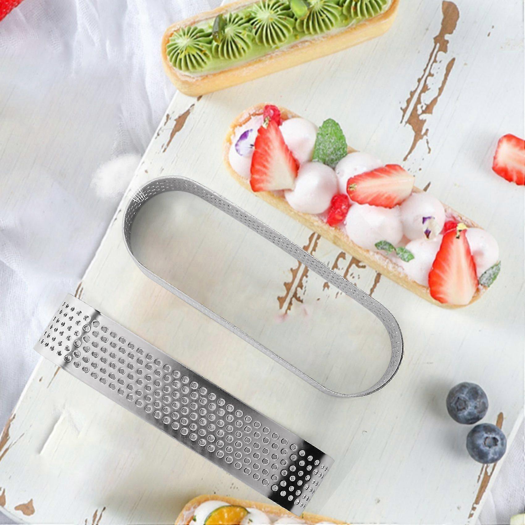 8Pcs Oval French Dessert Mousse Fruit Pie Tart Ring Quiche Cake Mold ...