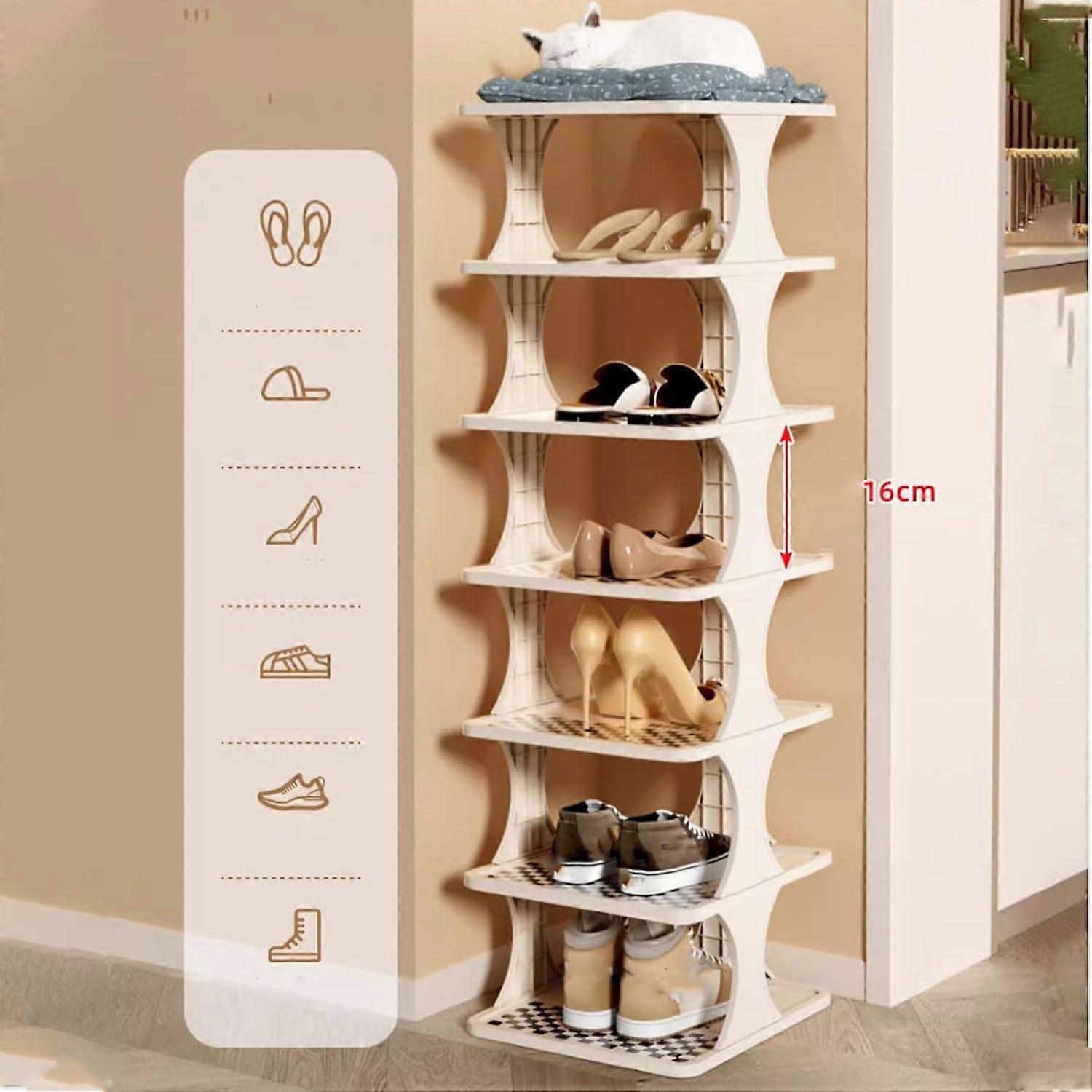 Foldable Shoe Rack for Small Spaces, Stackable Shoe Rack for Entryway ...