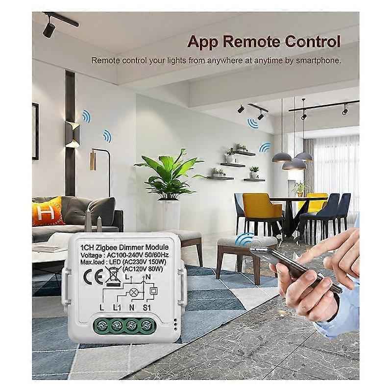 Tuya ZigBee Smart Dimmer Switch Module Supports 2 Way Control DIY Dimmable Switches 10A Work for ...