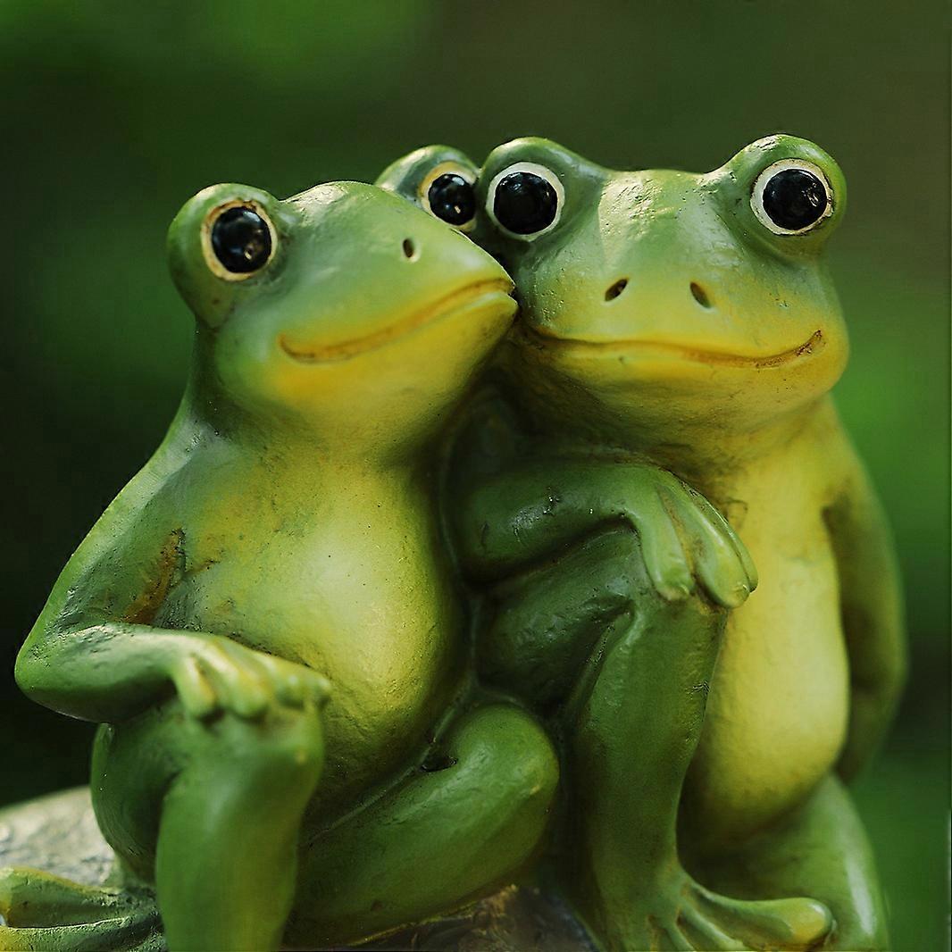 Lover Frog Decor Garden Frogs Couple Statues Romantic Resin Animal ...