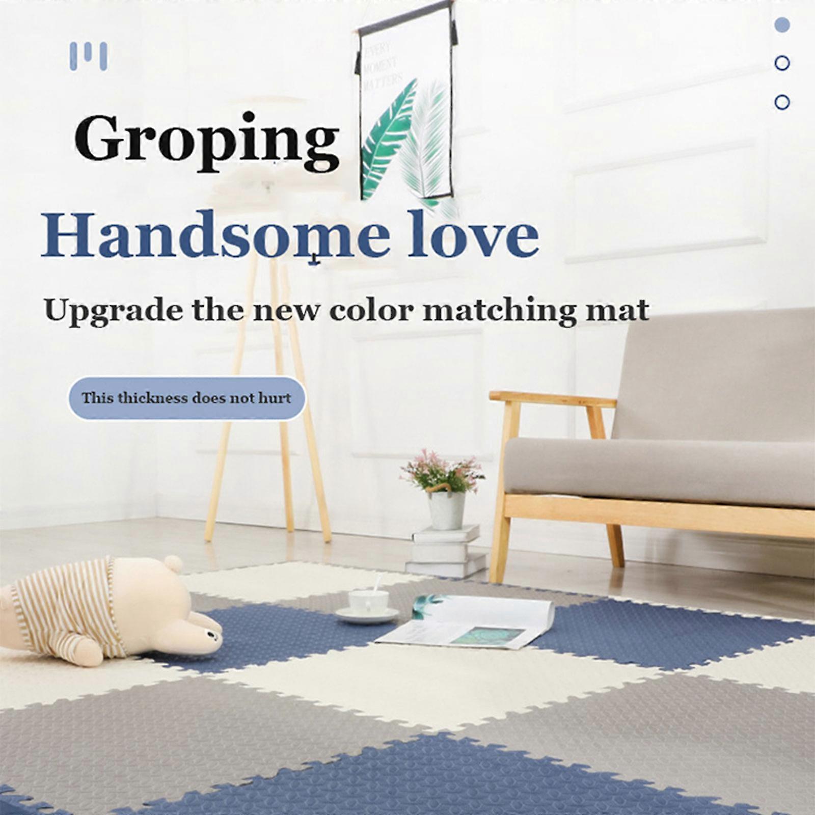 Foam Puzzle Mat 3 Blocks Kids Interlocking Exercise Tile Rug Floor ...